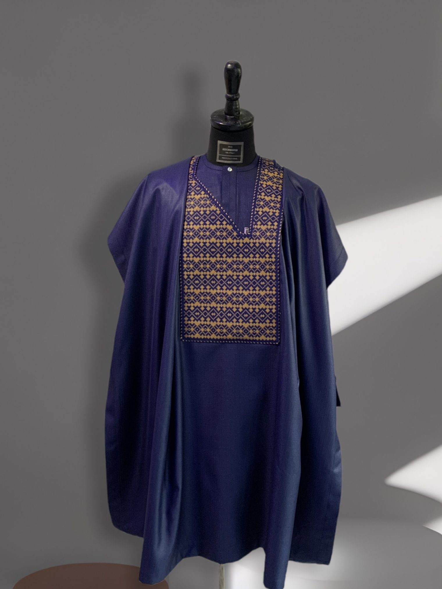 A deep blue X gold agbada combo - Stitchmeister